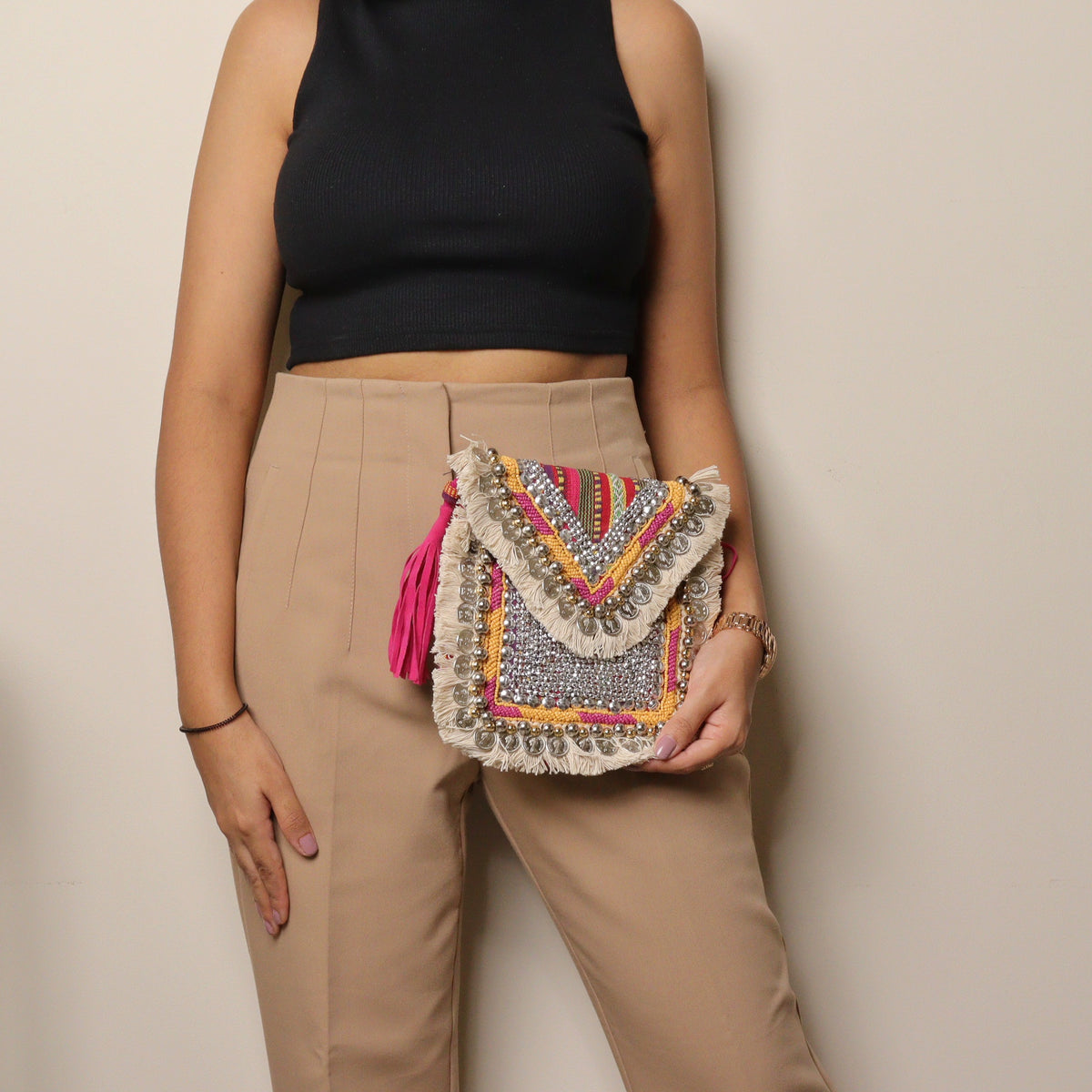 Petite Sandra Orange & Pink – Sanskriti777